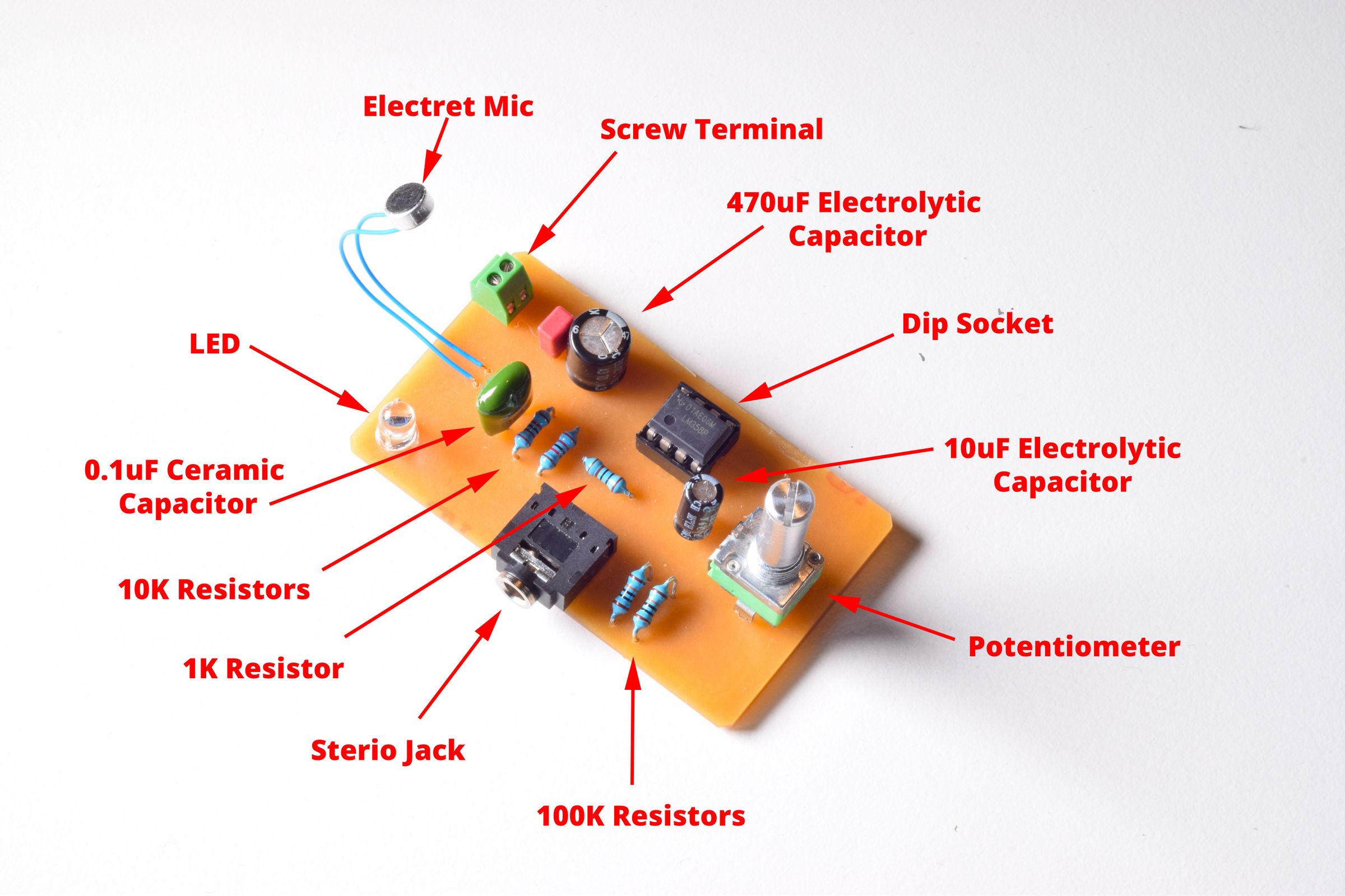 Electret Mic Preamp : 7 Steps (with Pictures) - Instructables