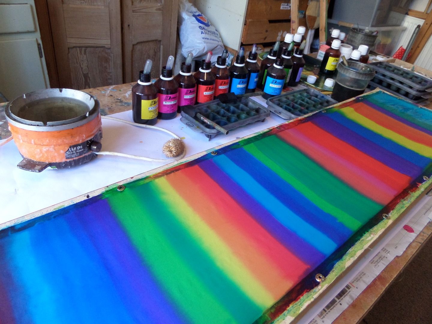 Rainbow Batik Silk Scarf Using a Teazle! : 11 Steps (with Pictures ...