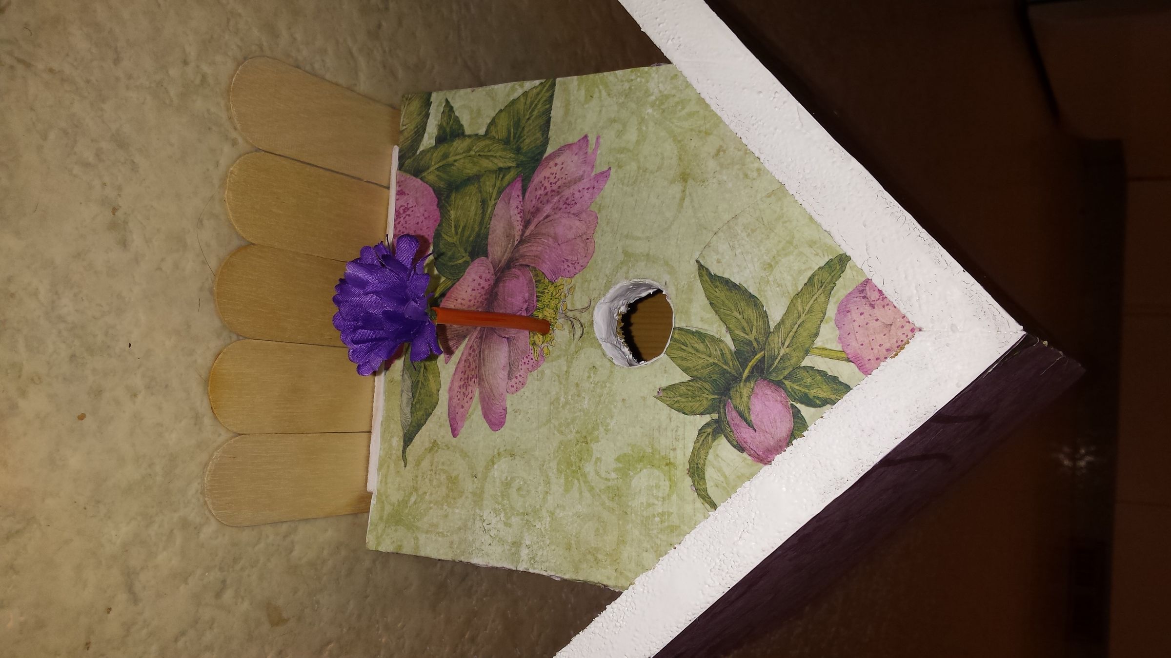 Scrapbook Paper Decorated Birdhouse : 6 Steps (with Pictures ...