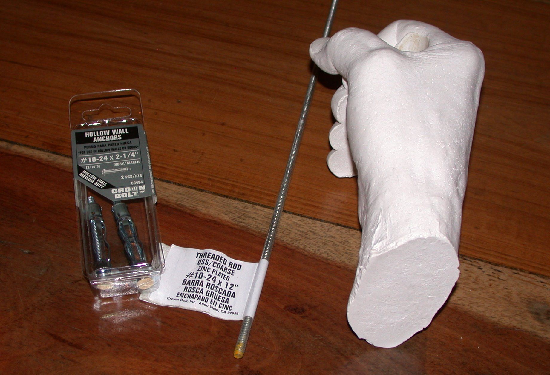 Cast Plaster Hand Mounted to Wall Holds Item for Display. : 5 Steps ...