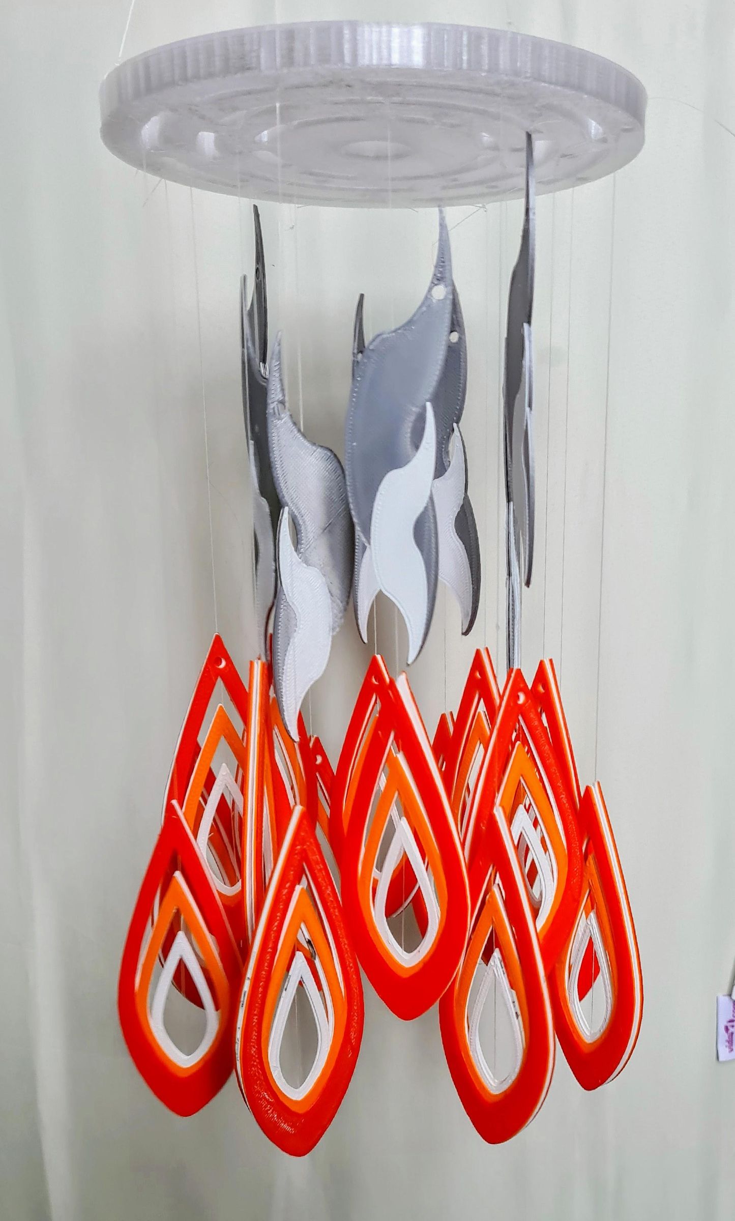 Flames Windchime/Mobile (3D Printed Tinkercad Project) : 6 Steps (with ...