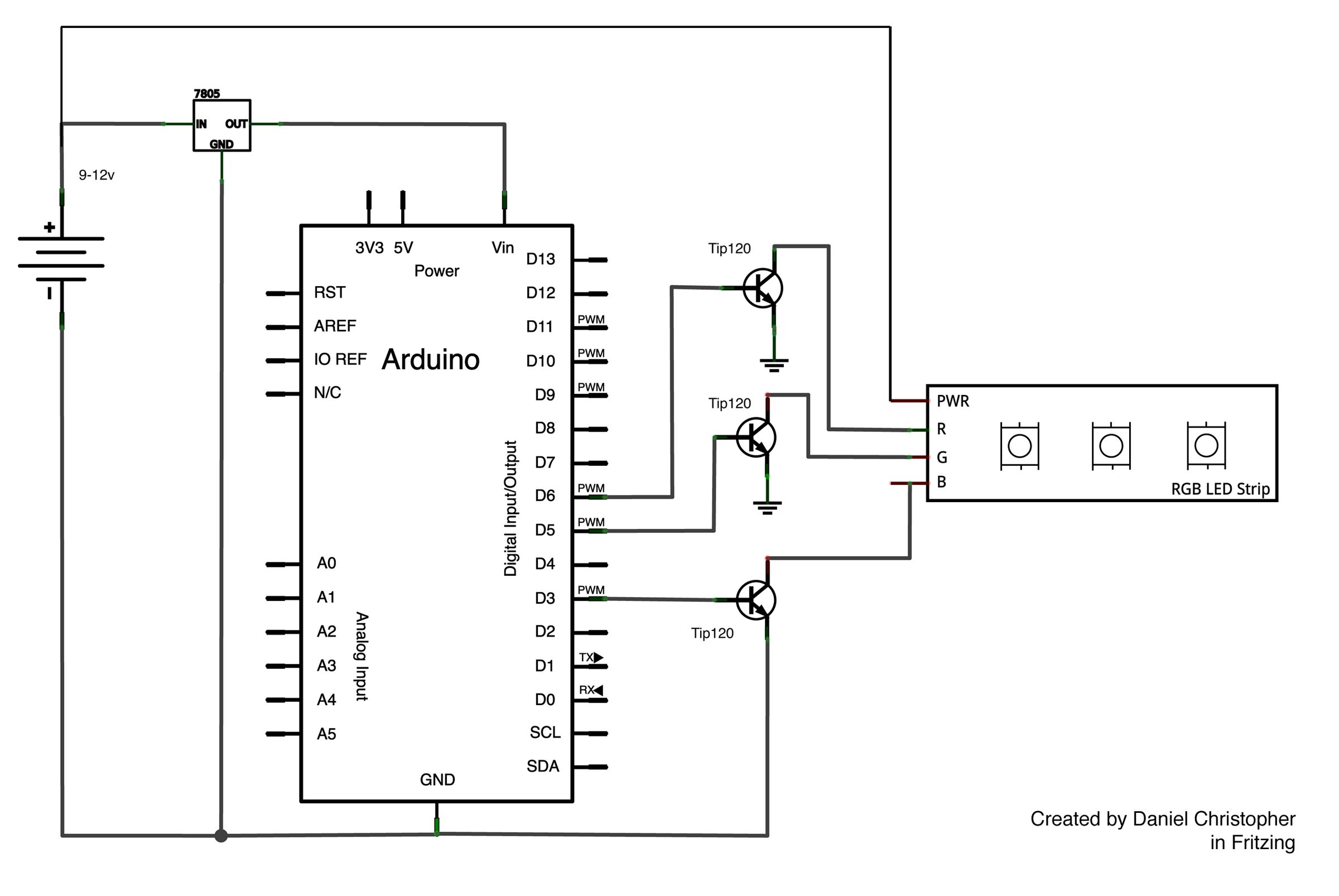 RGB LED Strip Circuit With Arduino : 4 Steps - Instructables