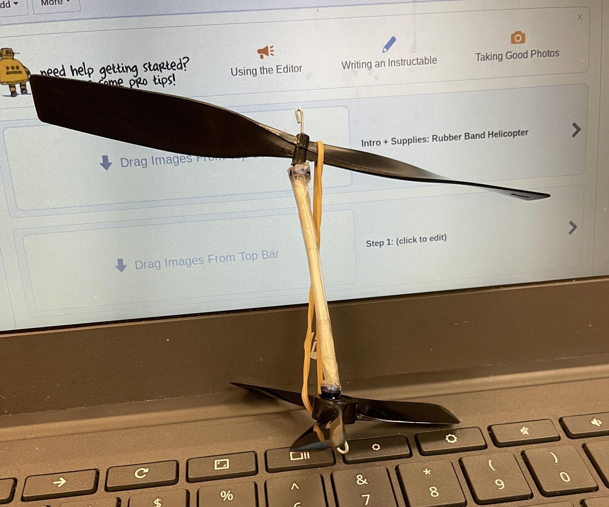 School Rubber Band Helicopter : 8 Steps - Instructables