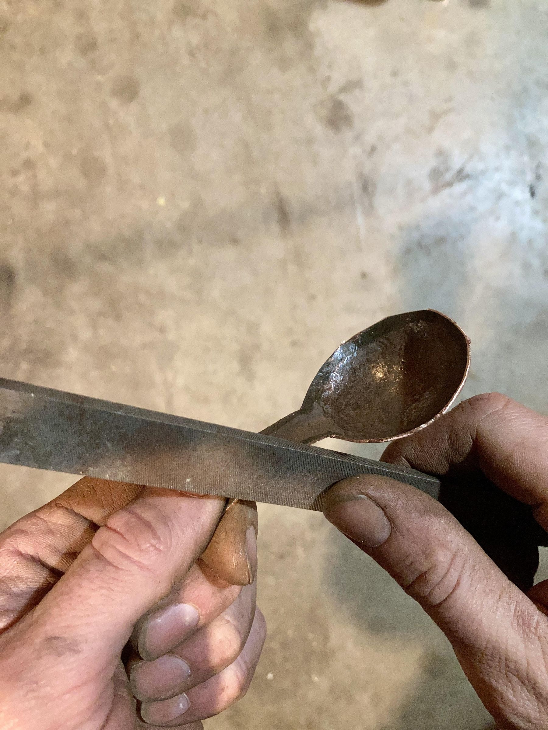 Hammered Copper Spoon With Simple Tools and Materials : 6 Steps (with ...