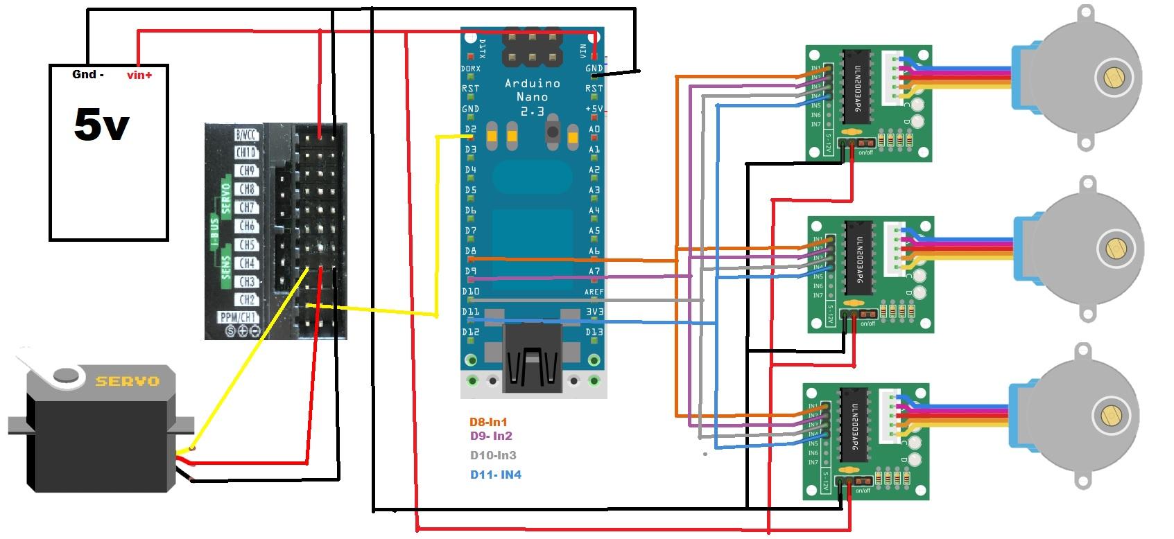 Controling 28BYJ-48 Stepper Motor With Arduino and Fly Sky : 3 Steps ...