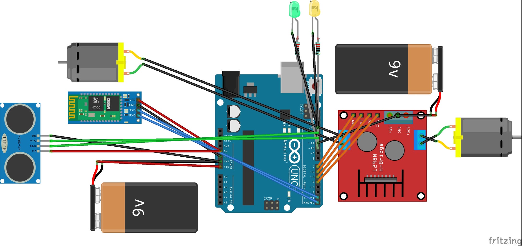 Arduino Anti Collision Car Controlled With Bluetooth 3 Steps With Pictures Instructables