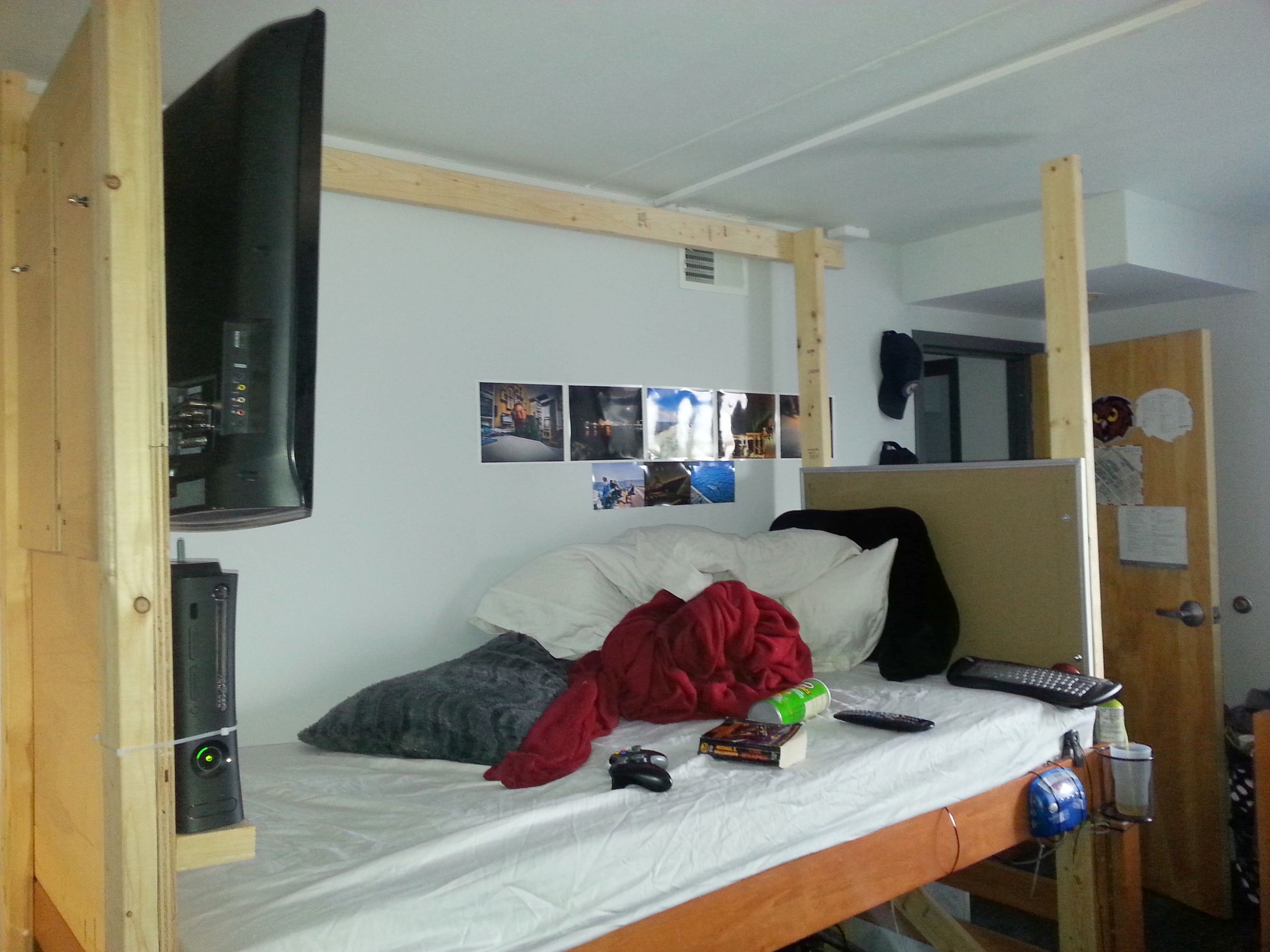 Boring Old College Dorm Room Bed - Becomes 4 Poster Bed Fit for a King ...