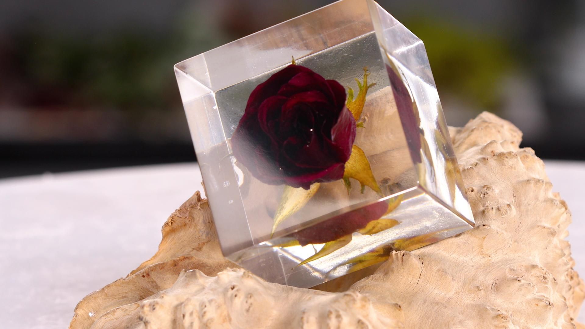 How to Cast Flowers in Epoxy Resin - DIY Resin Rose Paperweight! : 8 ...