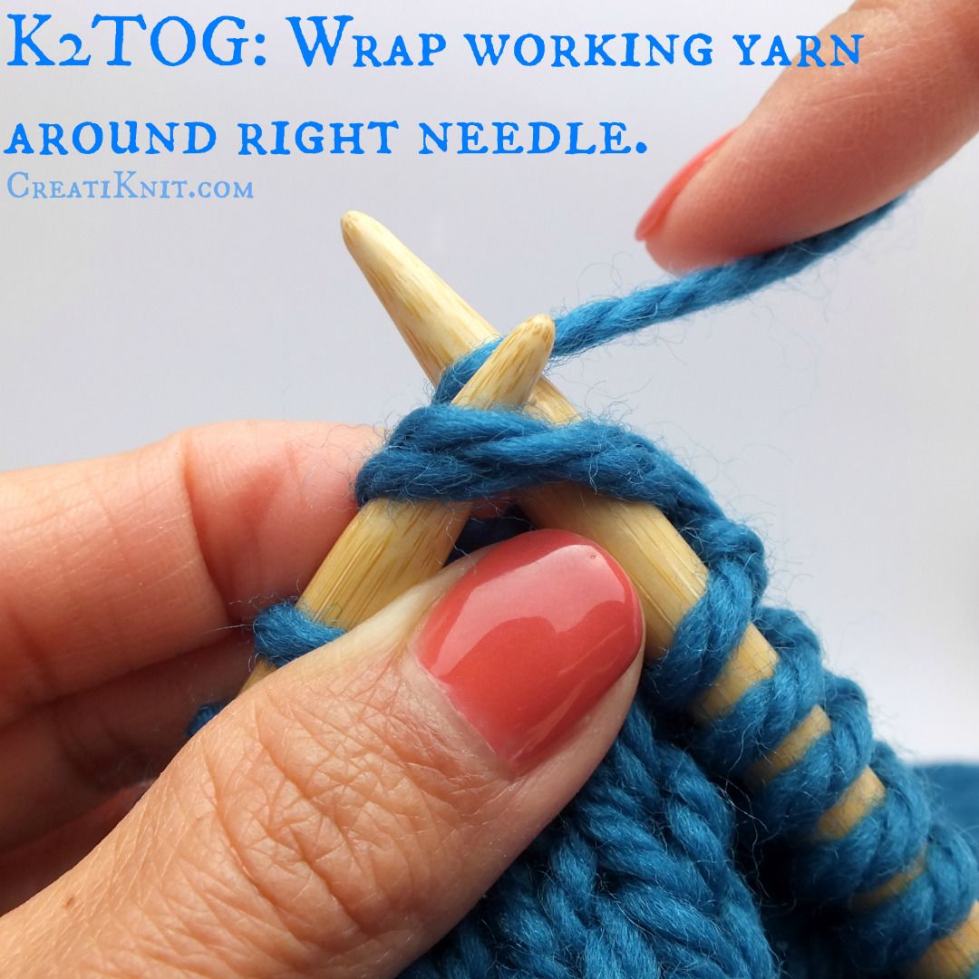 How to K2tog and P2tog (knit 2 Together, Purl 2 Together) : 9 Steps ...