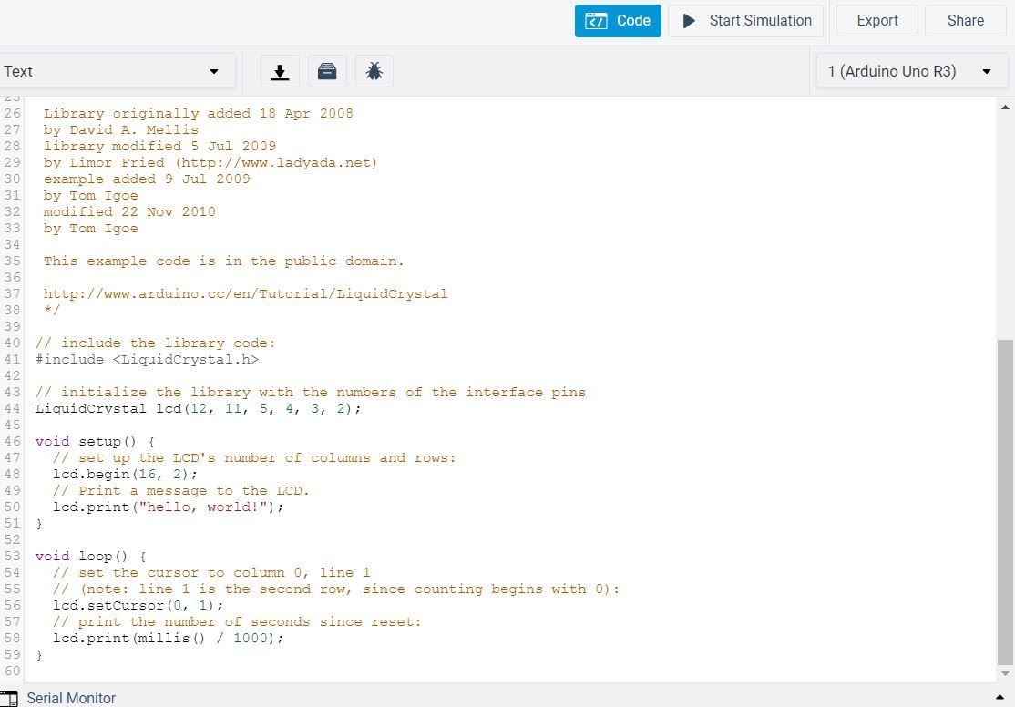TMP36 Temperature Sensor and LCD Display Using Arduino (Tinkercad) : 7 ...