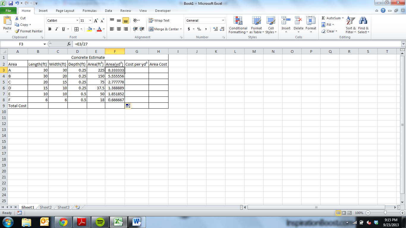 Using Excel's Basic Formula Functions to Create an Project Estimate ...