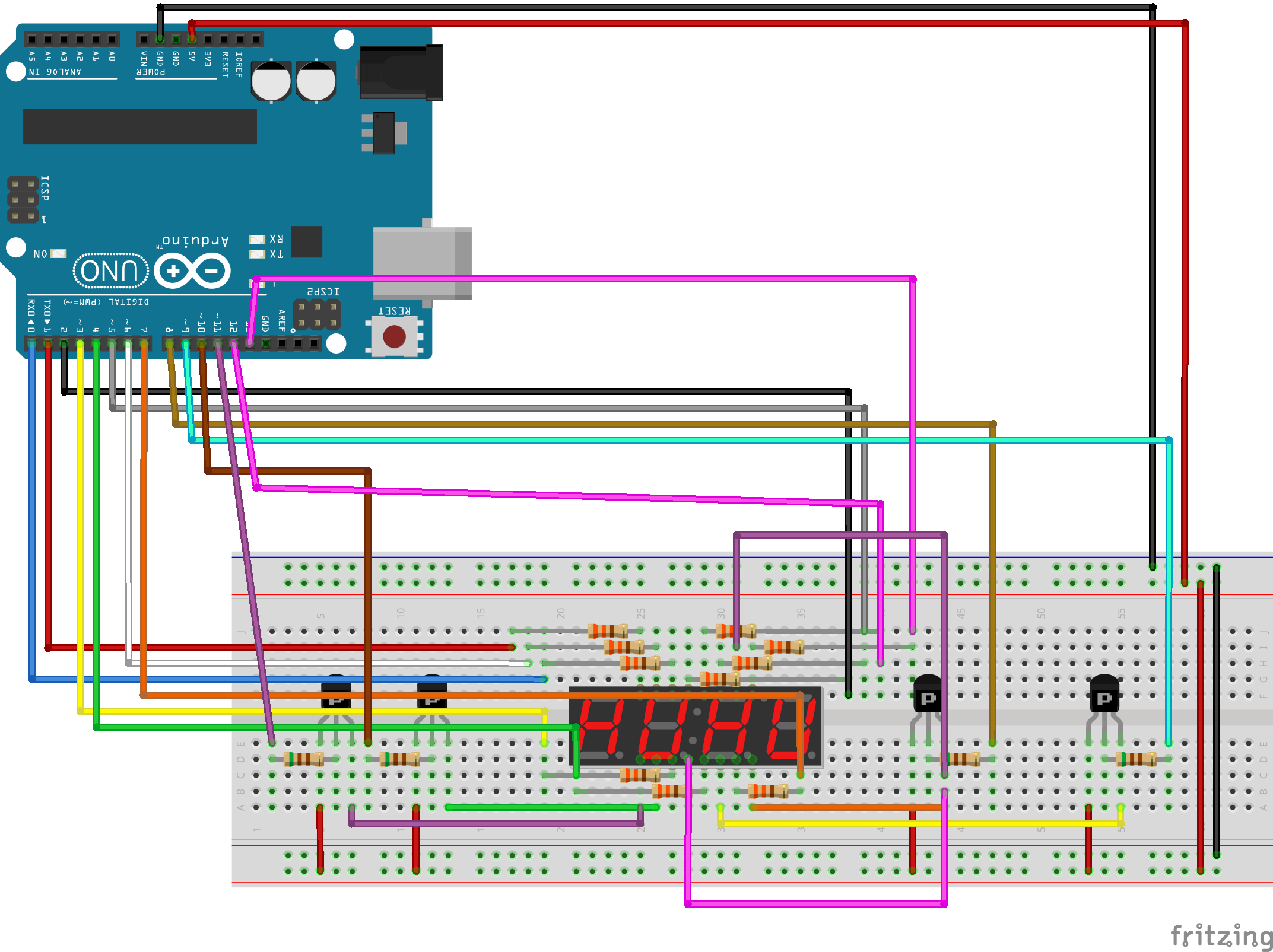How to Properly Drive 4 Digit 7 Segment Display Using Arduino : 5 Steps ...