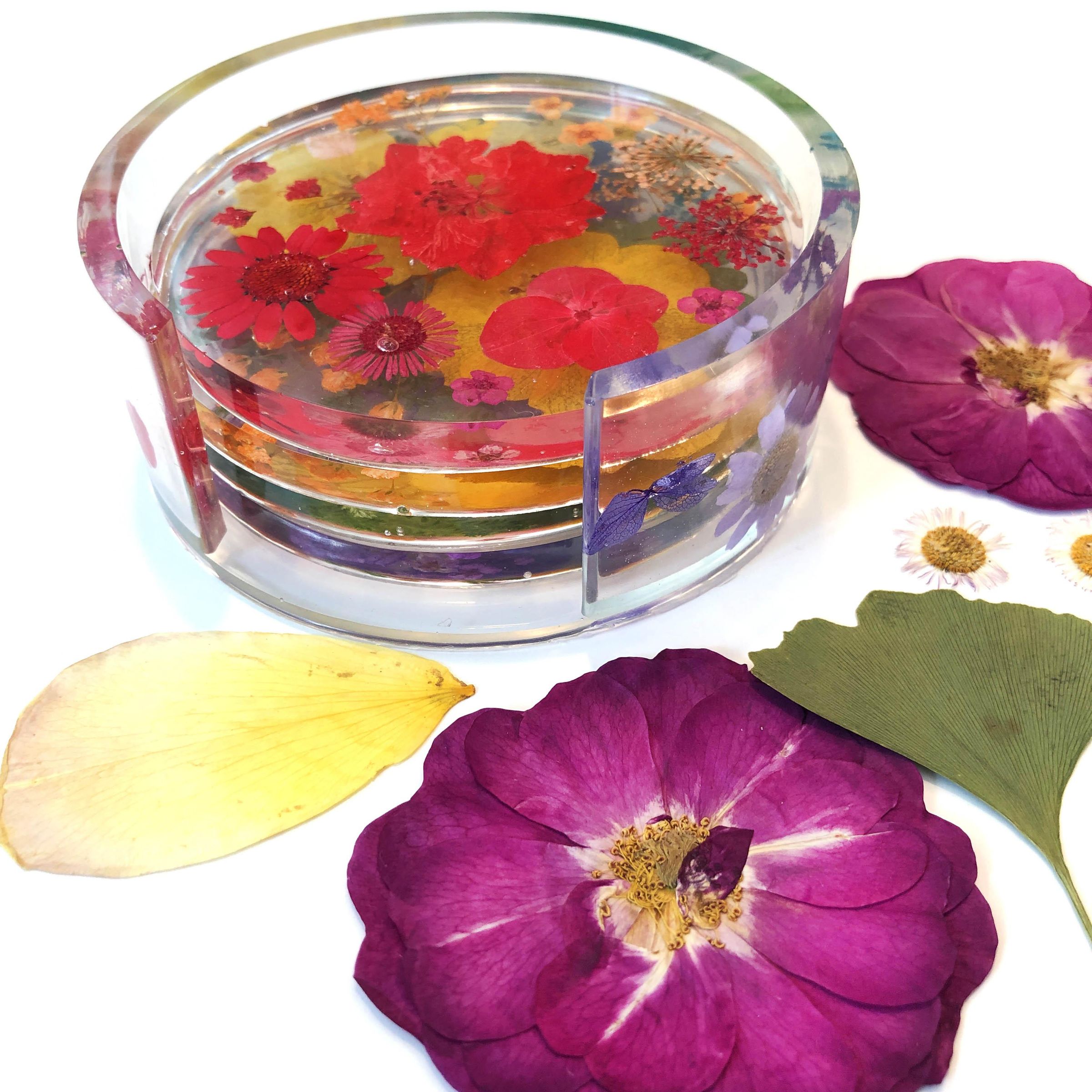 Ultimate Rainbow Dried Flowers & Resin Coaster Set : 11 Steps (with ...
