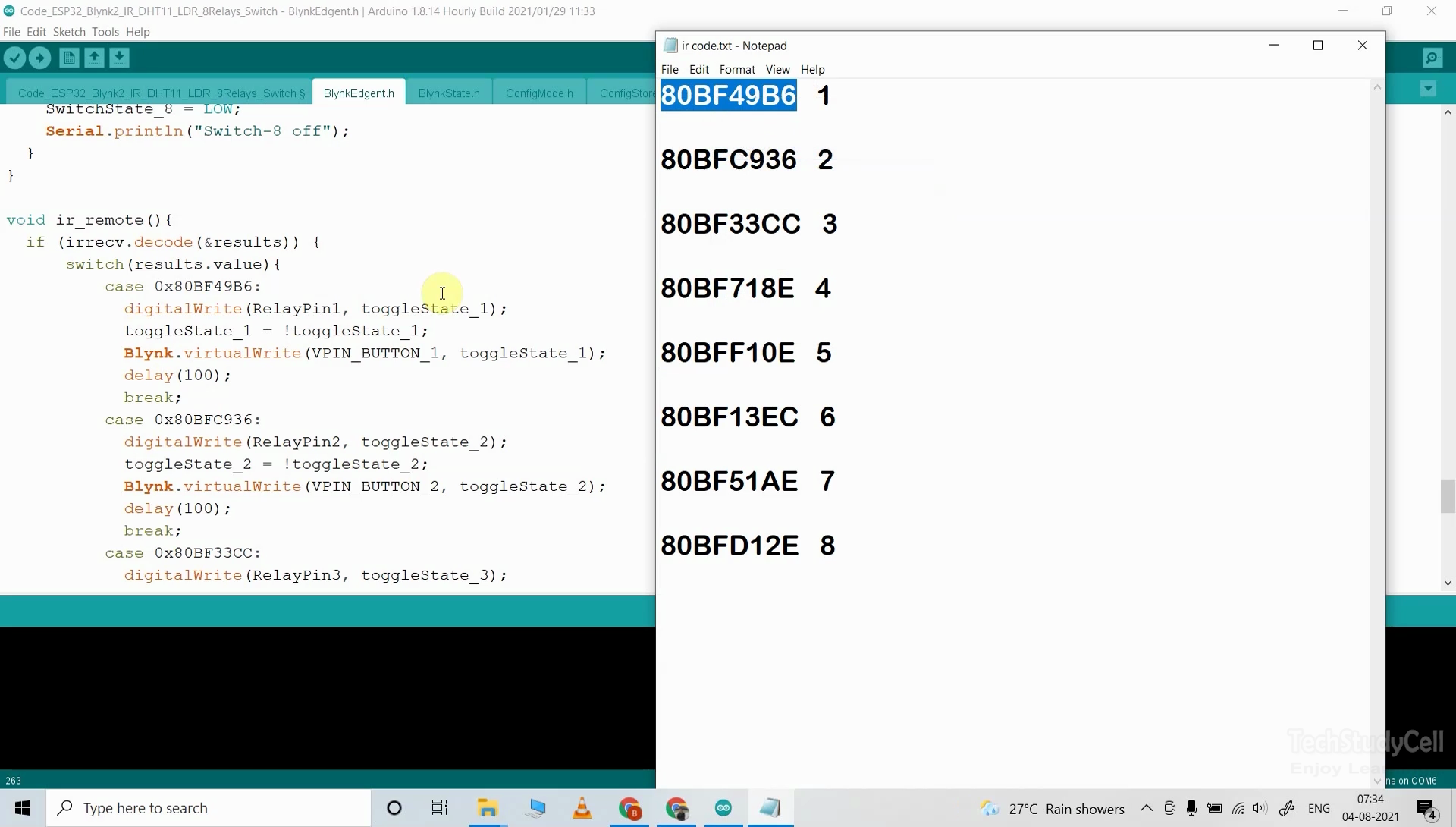 Home Automation With ESP32 Blynk 2.0 IR Remote Control Relay | IoT ...