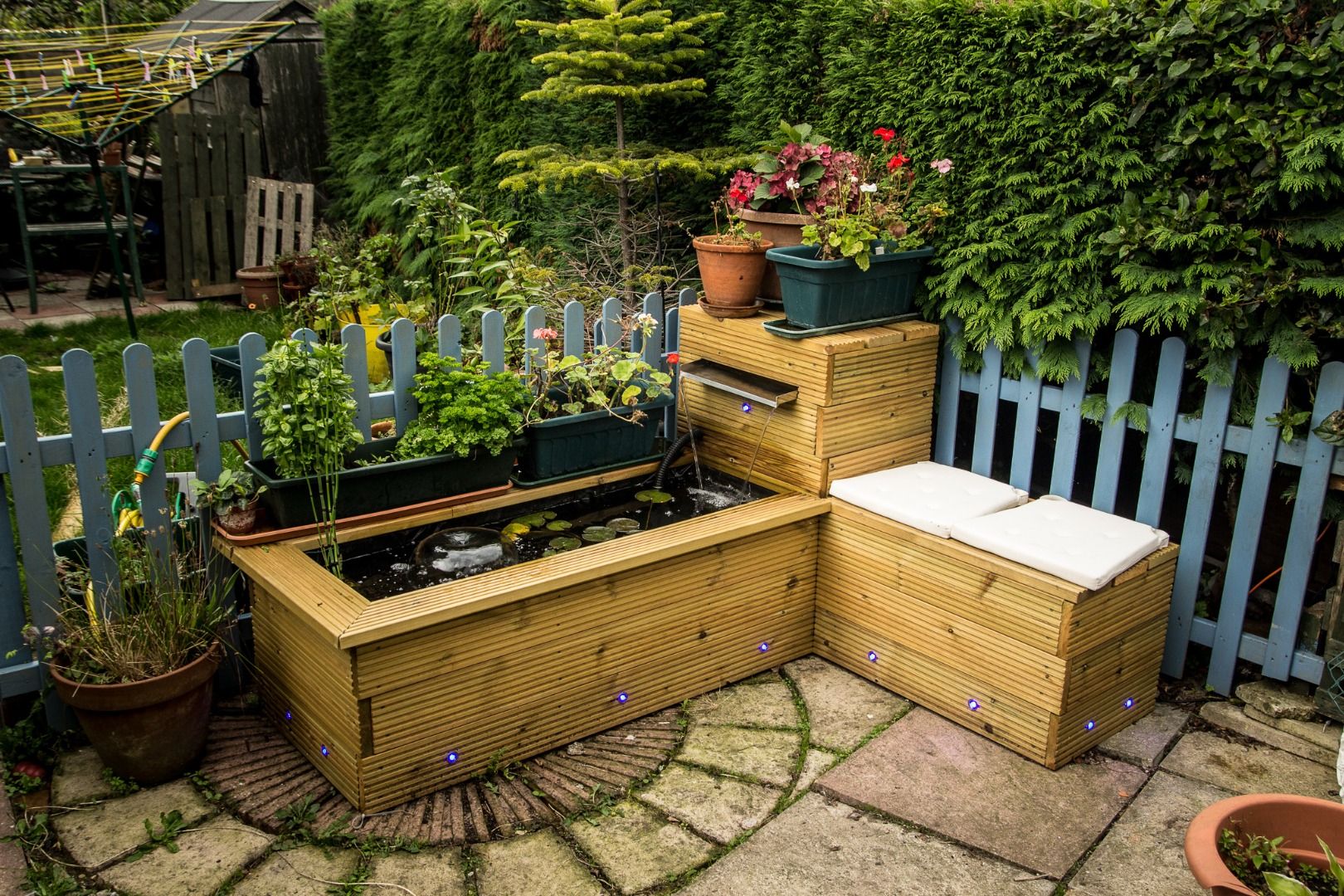 Raised Timber Pond With Waterfall and Bench : 8 Steps (with Pictures ...