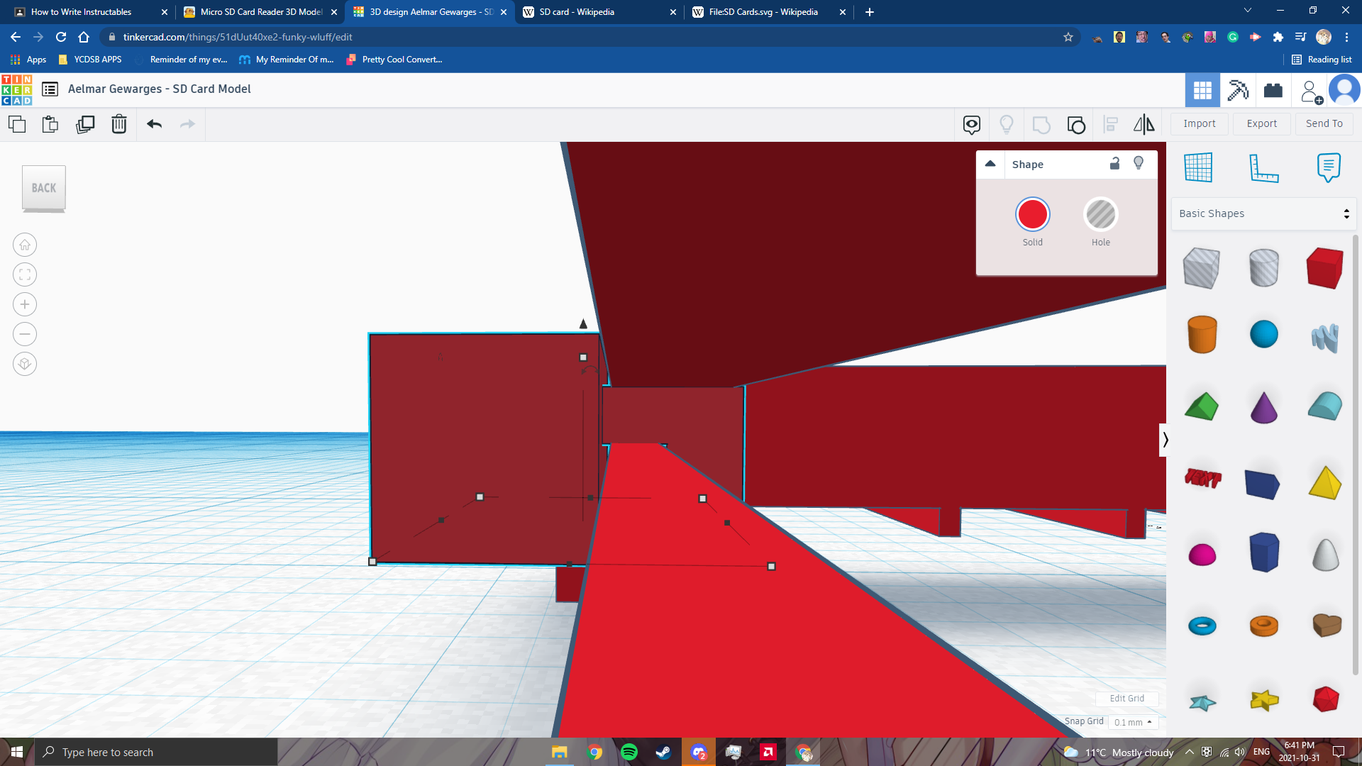 Micro SD Card Reader 3D Model : 8 Steps - Instructables