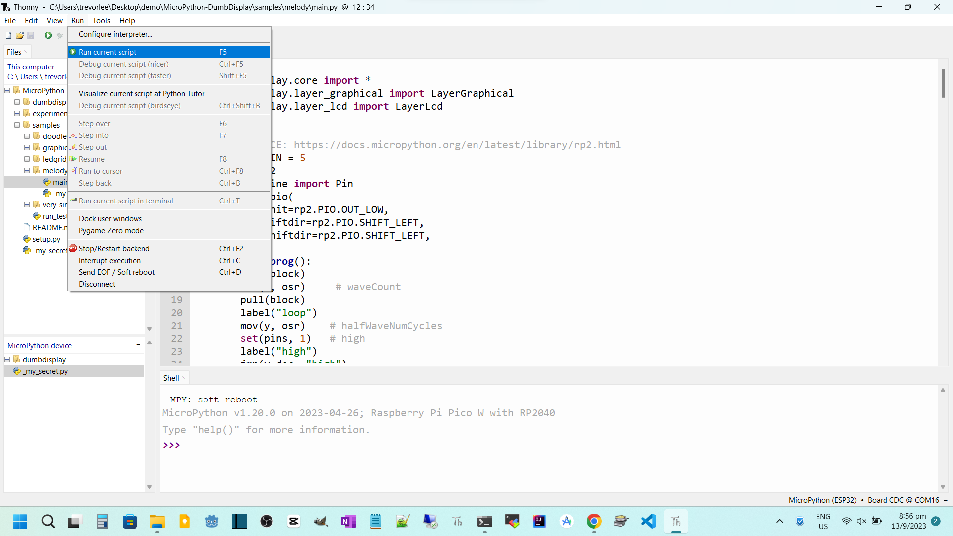 Respberry Pi Pico W Generating Tones With Programmable I/O (PIO) Using ...