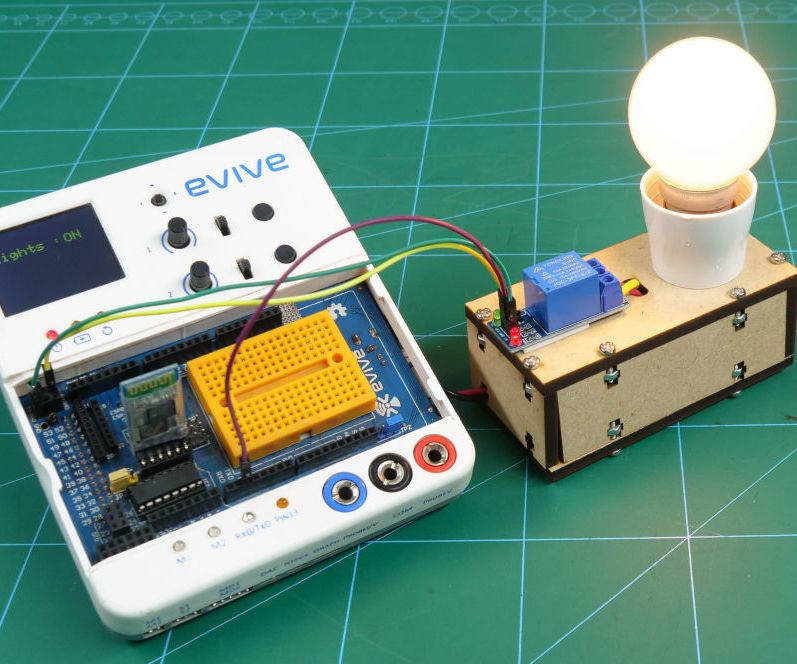 Make Voice Controlled Light Bulb Using Relay and Evive : 8 Steps (with ...