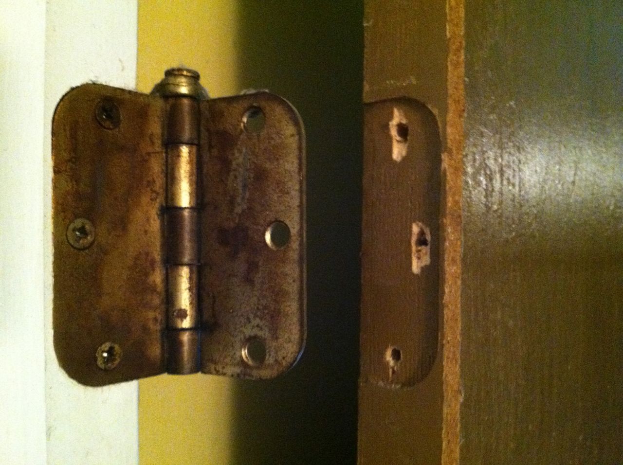 How to Repair Stripped Screw Holes for a Door Hinge. : 8 Steps ...
