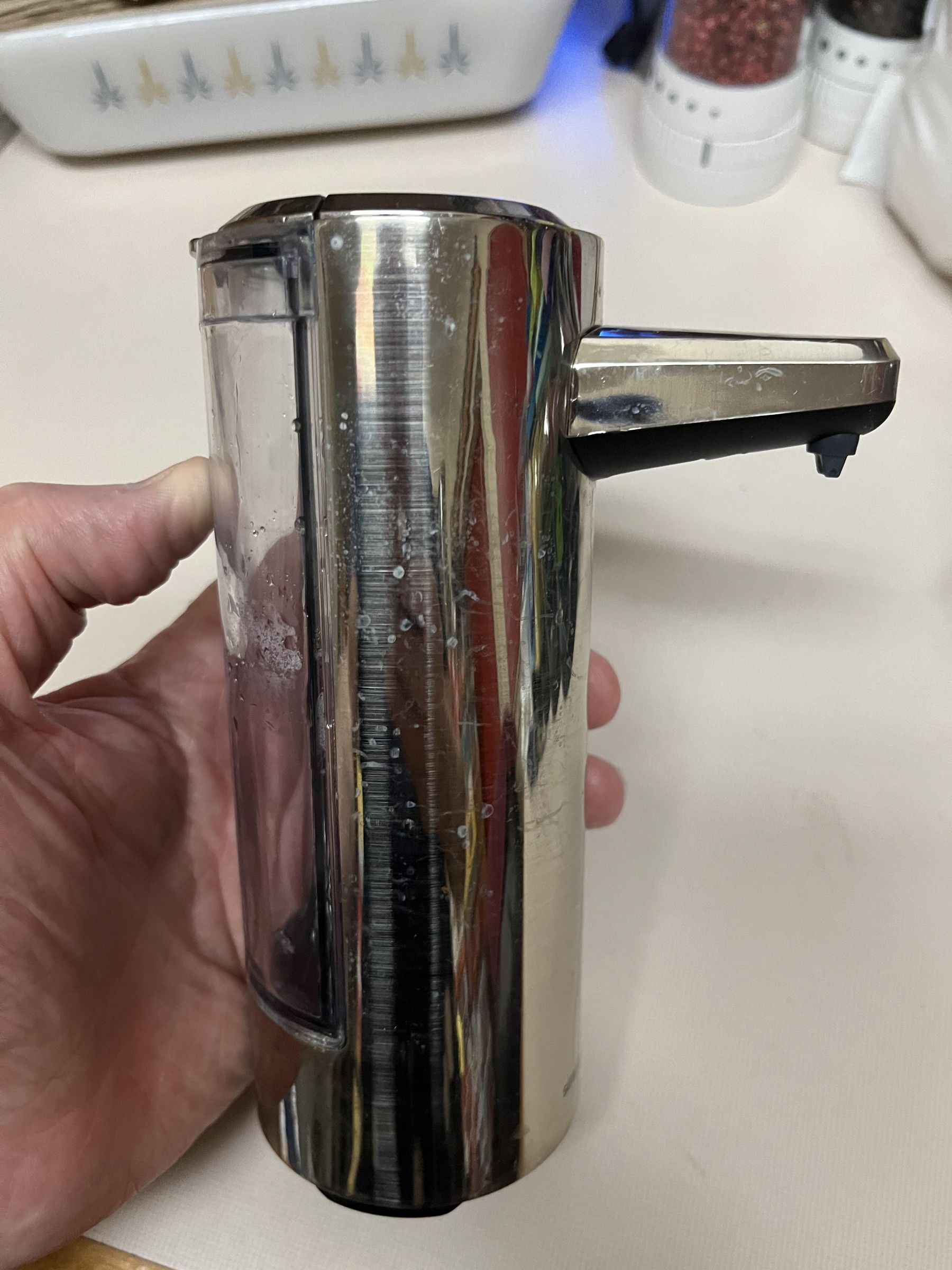Clearing a SimpleHuman 8 Oz. Stainless Steel Rechargable Soap Dispenser ...