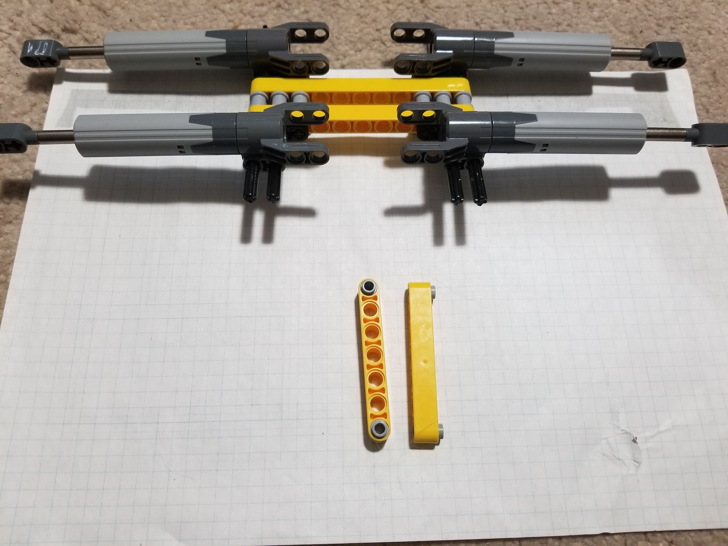 Lego Technic Back to Back Double Actuator Build : 9 Steps (with ...