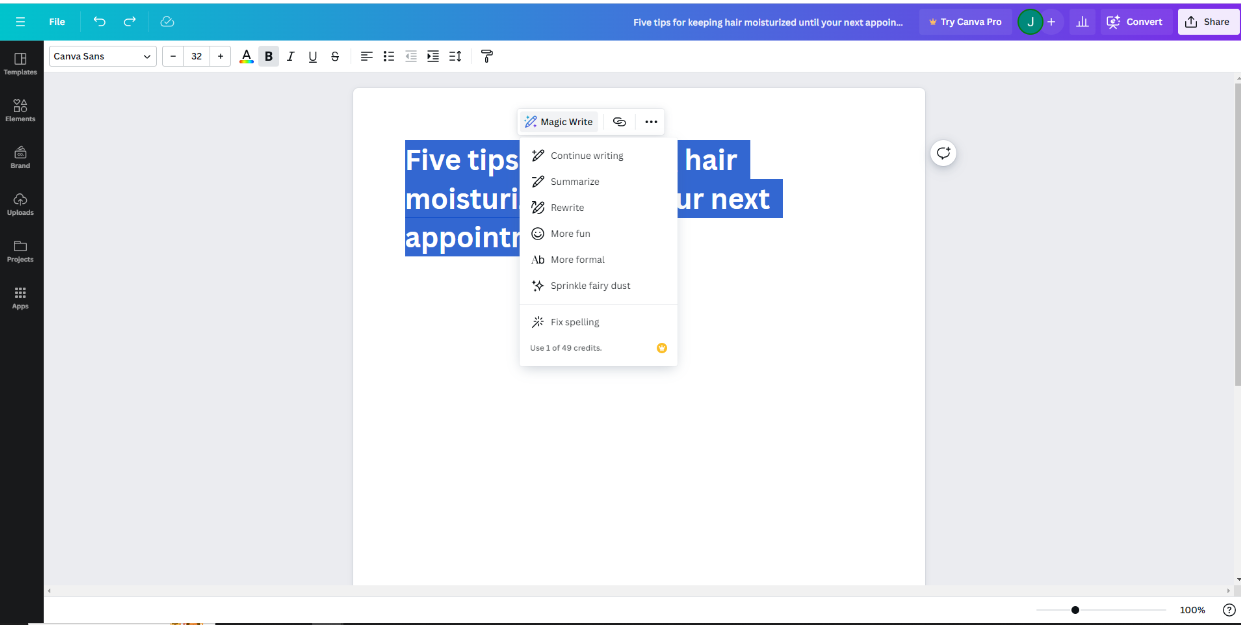 How to Use MagicWrite to Create Batch Content in Canva : 11 Steps - Instructables