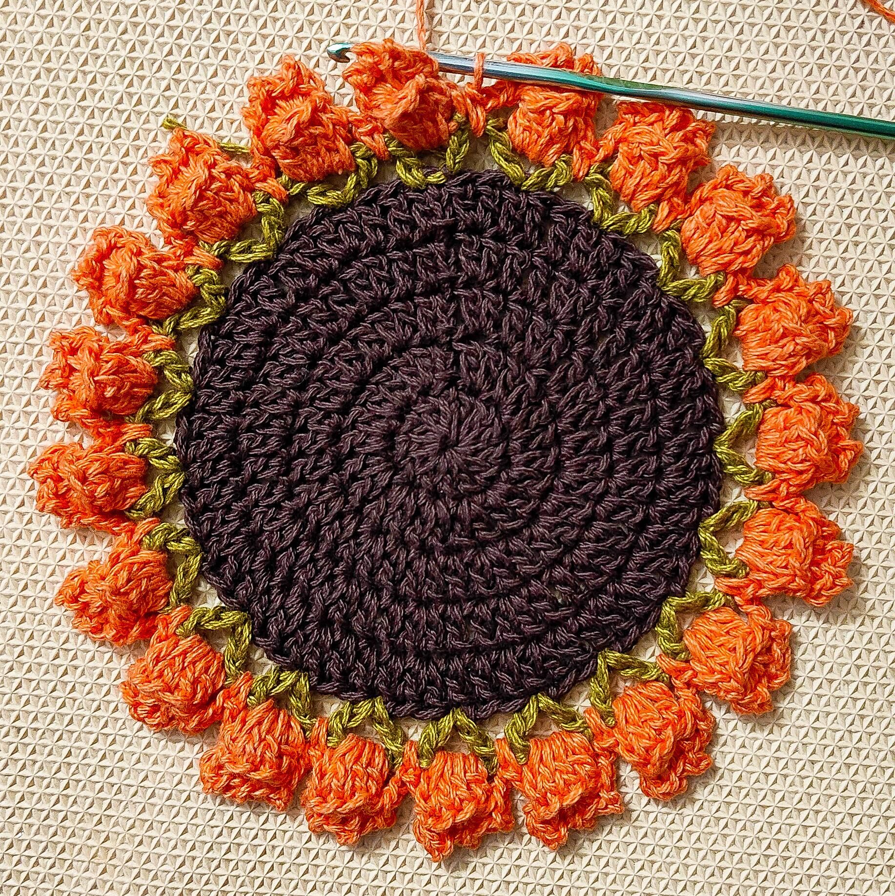 How to Make Easy Crochet Autumn Flower Placemats : 8 Steps (with ...