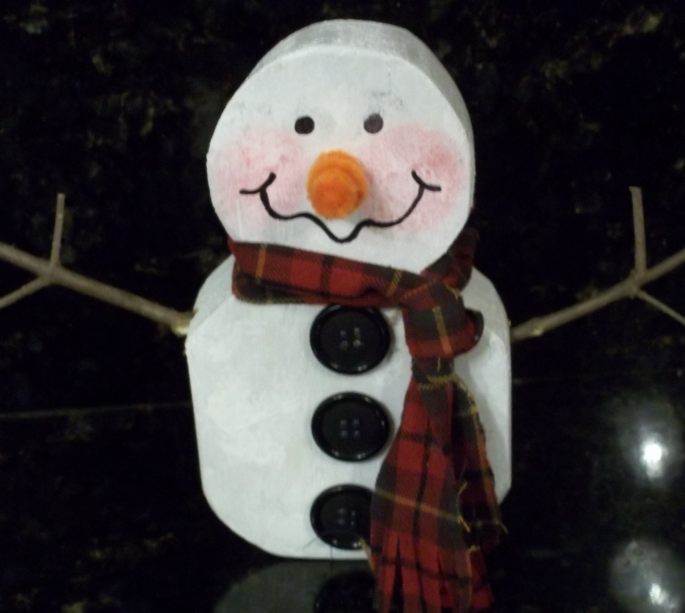SNOWMAN From an Old 2x4: Recycle Crafting : 8 Steps (with Pictures ...