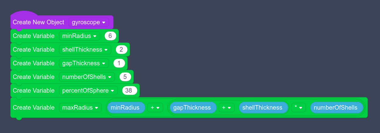 Parametric Gyroscope and Robot Made With Tinkercad Codeblocks - Tinkercad