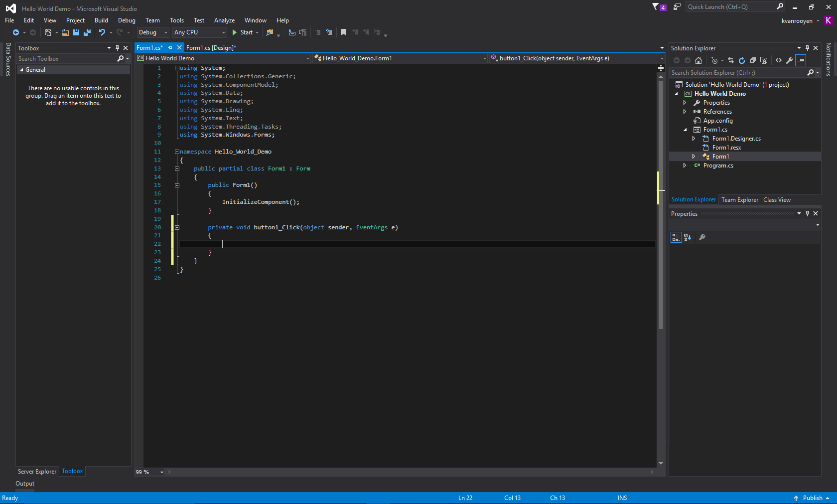 C# Windows Form | Hello World : 4 Steps - Instructables