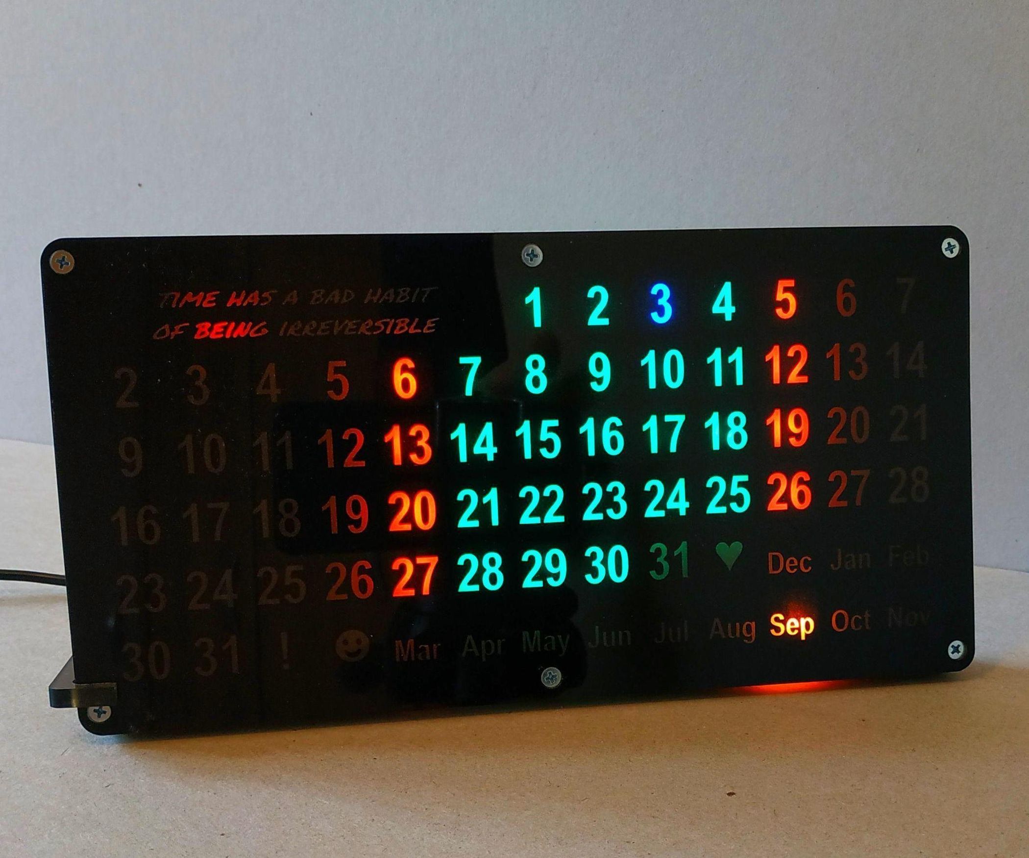 Backlit Automated Perpetual Calendar - a CNC Project : 9 Steps (with ...