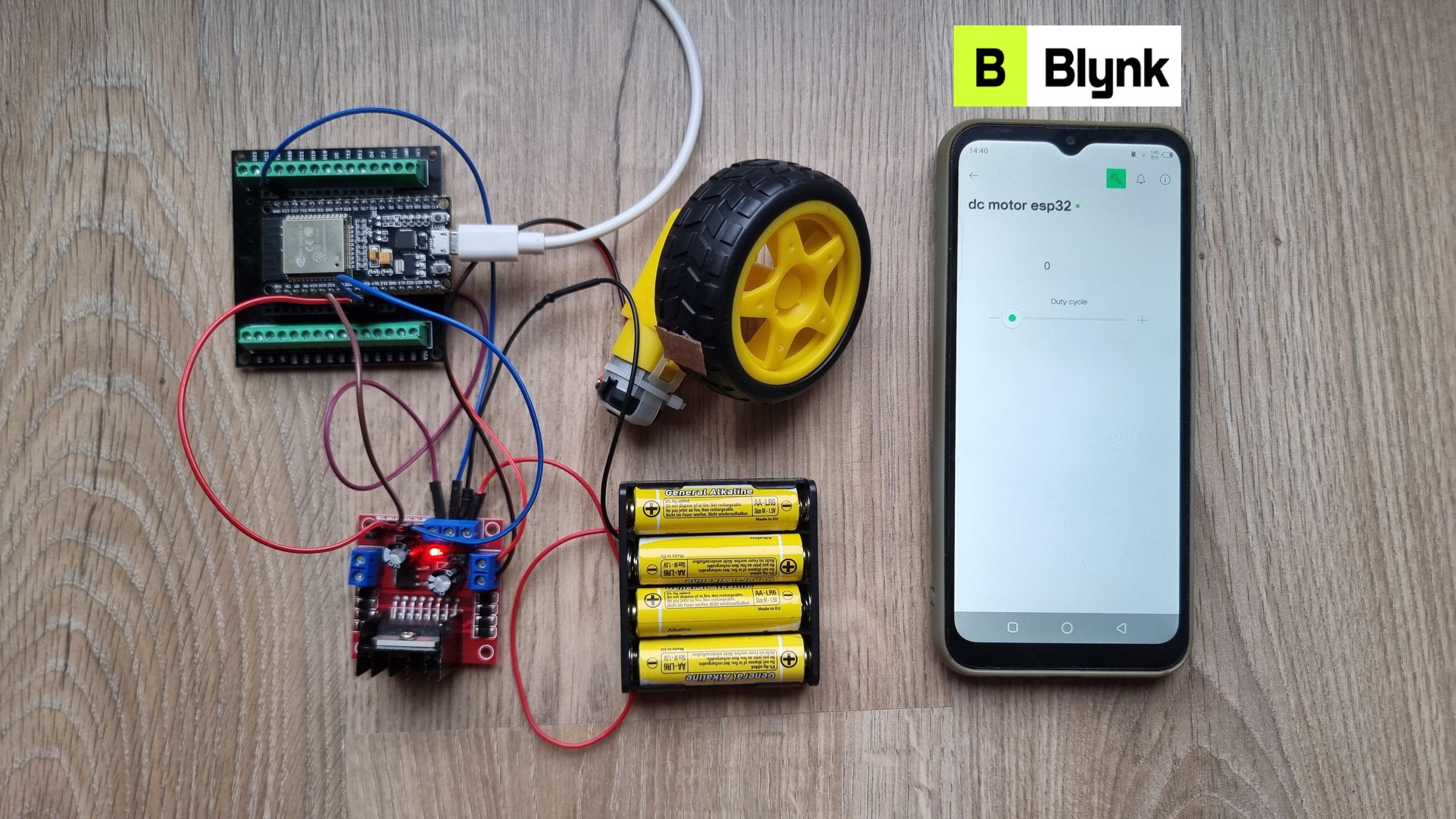 Change a DC Motor Speed From Your Cell Phone Using ESP32 and Blynk ...