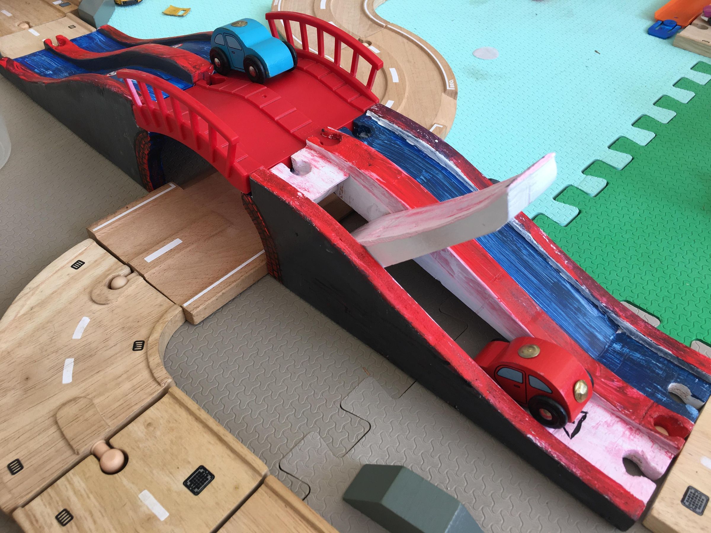 Bridge for Wooden Train Set and Roadways (Brio Toys Compatible). : 5 ...