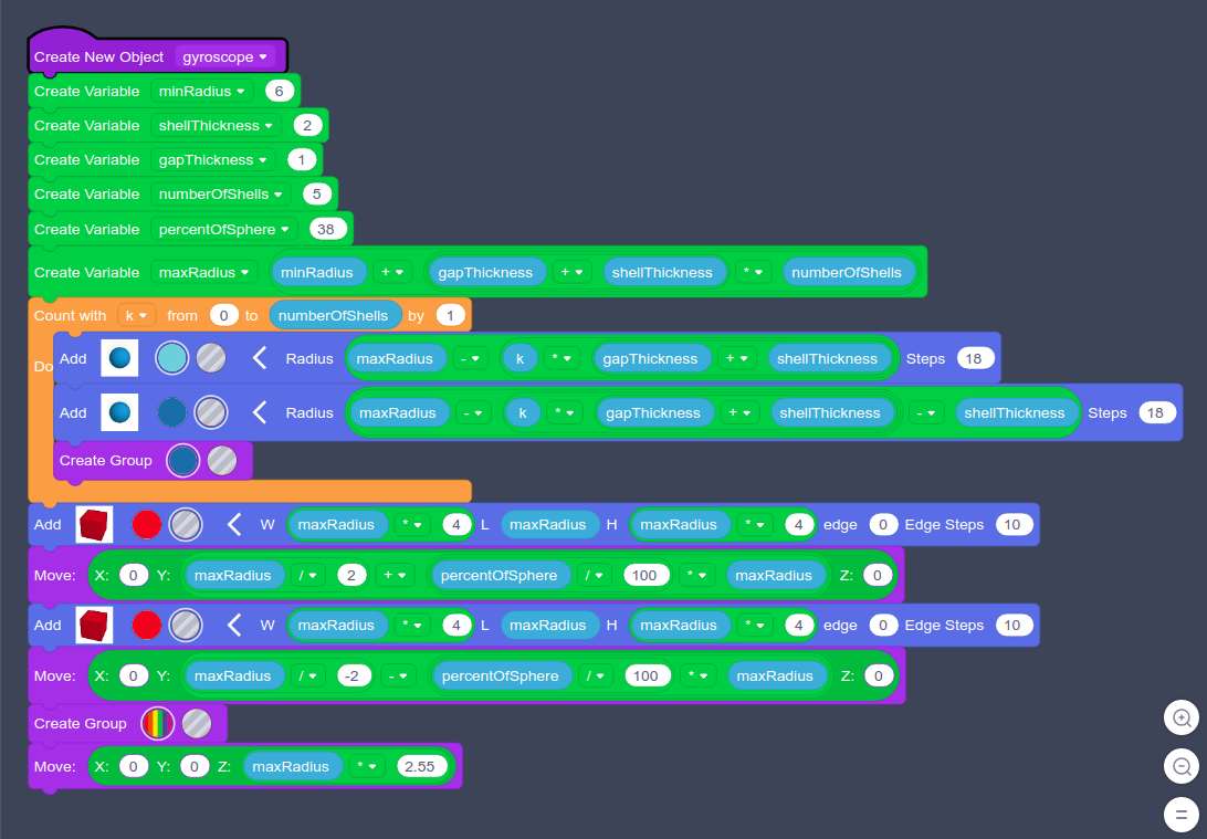 Parametric Gyroscope and Robot Made With Tinkercad Codeblocks : 5 Steps ...
