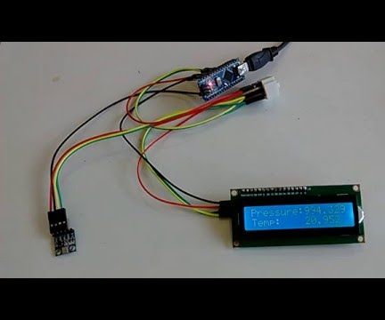 Arduino Nano: BMP180 Barometric Pressure and Temperature I2C 2 X 16 LCD Display With Visuino ...