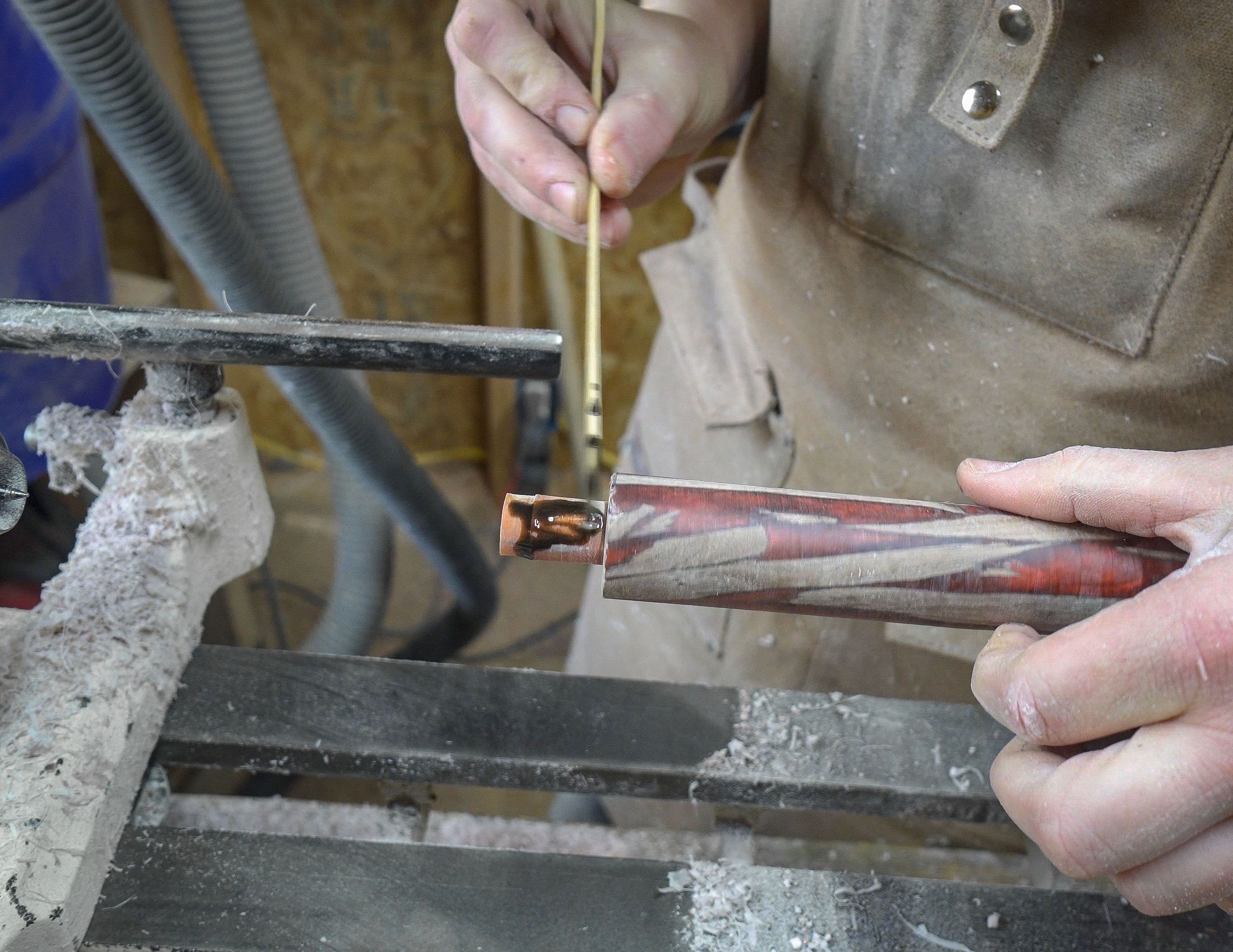 How to Make a Custom Hybrid Epoxy Pool Cue Using a Wood Lathe : 19 ...