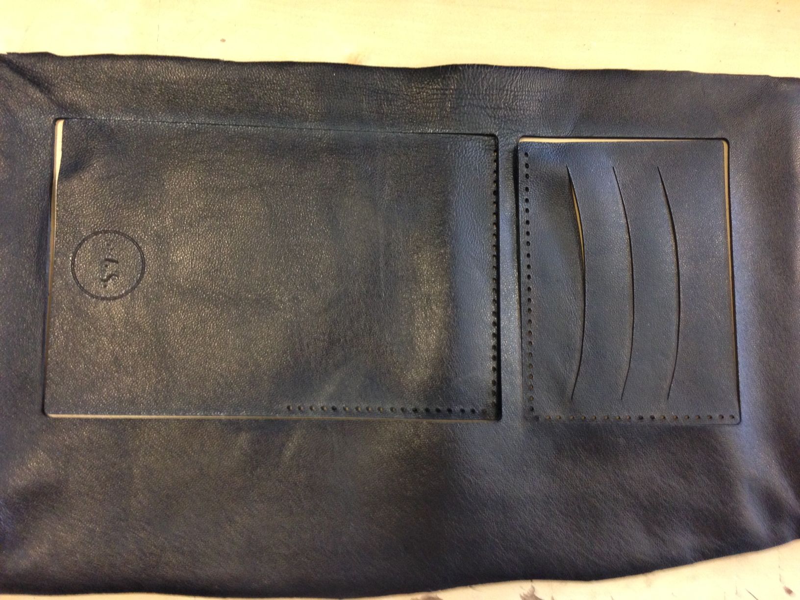 Making a Simple Folded Leather Wallet With Engraved Insignia : 3 Steps ...