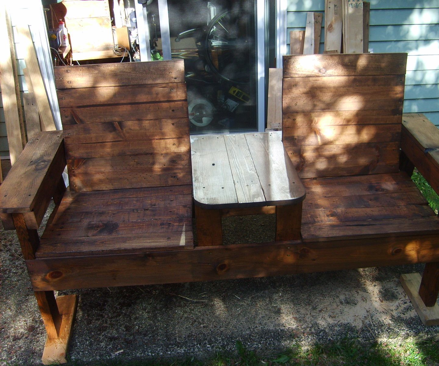Reclaimed Wood Pallet Double Chair Bench : 3 Steps (with Pictures ...