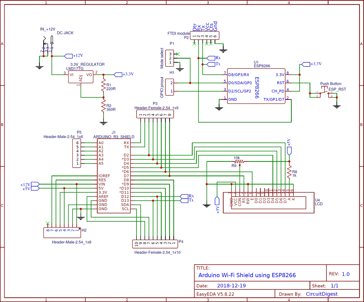 DIY Arduino Wi-Fi Shield Using ESP8266 for Voice Controlled Home ...
