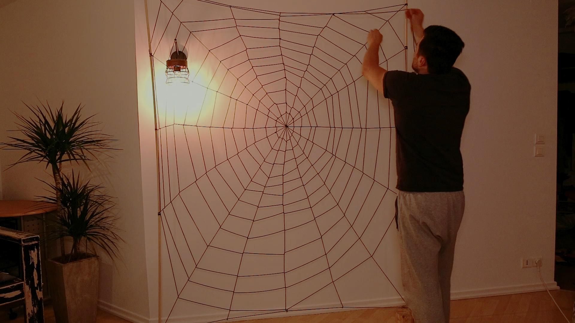 How to Make a Easy Dismountable Spider Web - Halloween Decorations DIY ...