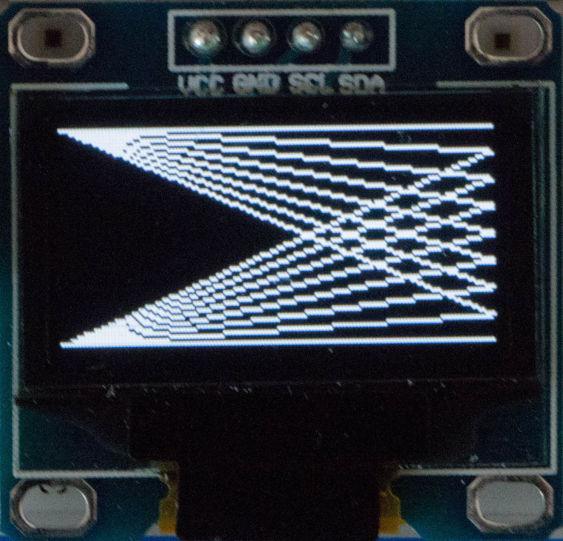 Graphics on a SSD1306 I2C OLED 128x64 Display With CircuitPython Using an Itsybitsy M4 Express ...