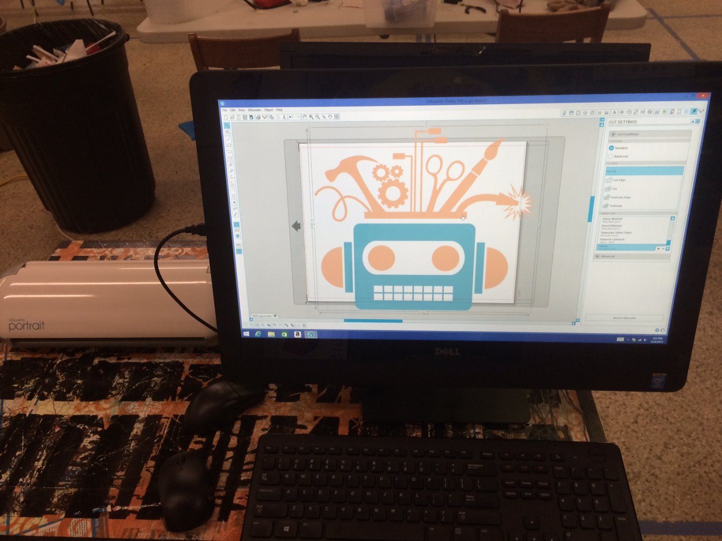 Robot Logo for Cornhole Game Using Silhouette Portrait : 9 Steps ...