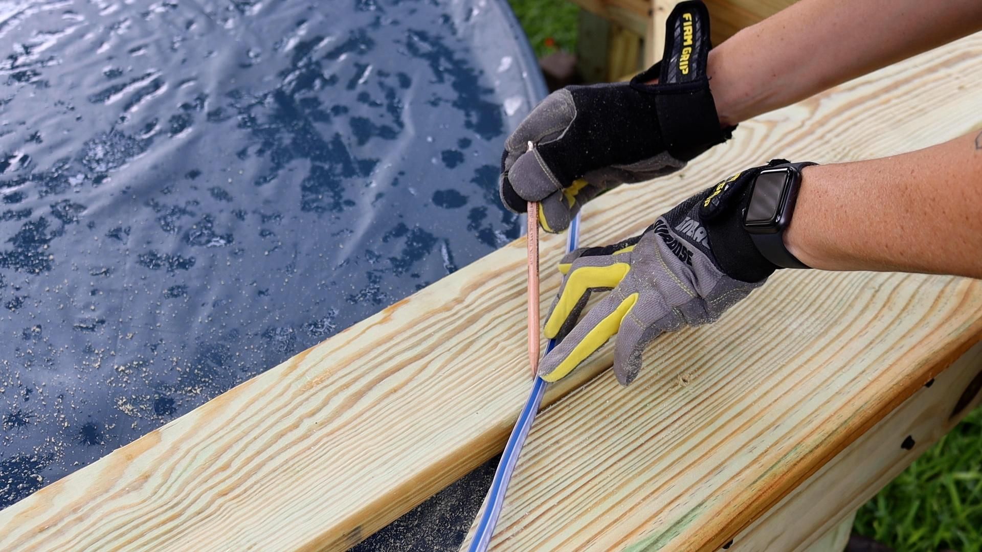 DIY Pool Deck With a Secret Hatch! How to Build a Deck for Your Stock ...