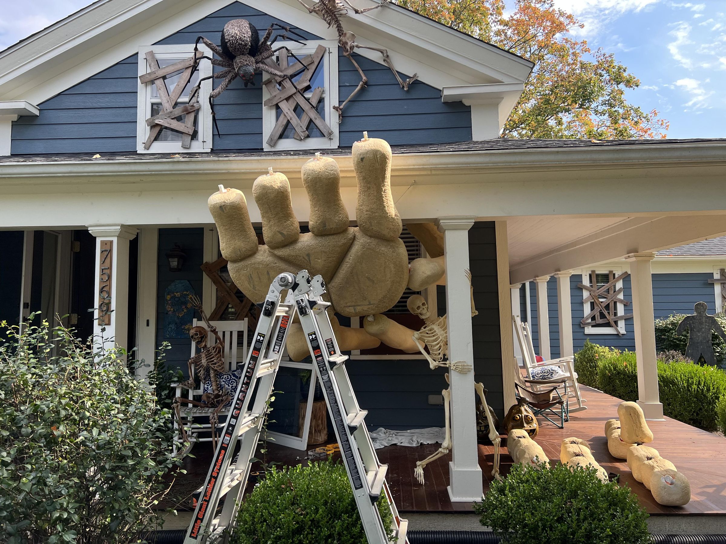 Over Sized Skeleton Breaking Out of My Home : 11 Steps (with Pictures ...