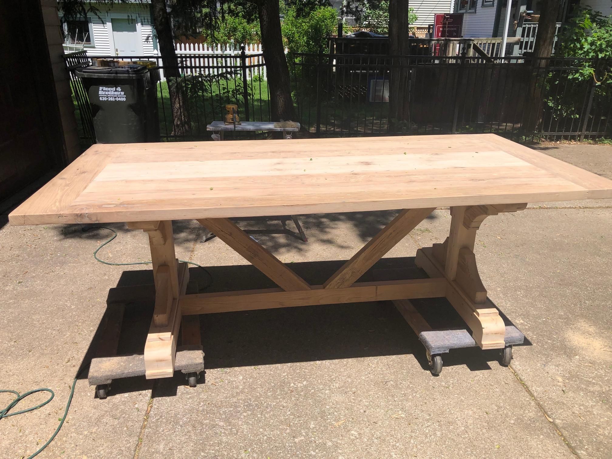 Reclaimed Barn Wood Trestle Table : 10 Steps (with Pictures ...