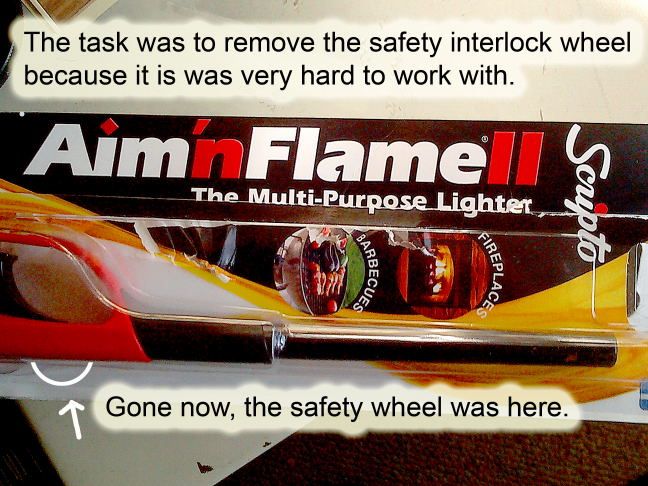 Scripto Aim'n Flame Lighter - Trigger Wheel Lock Removal : 7 Steps ...