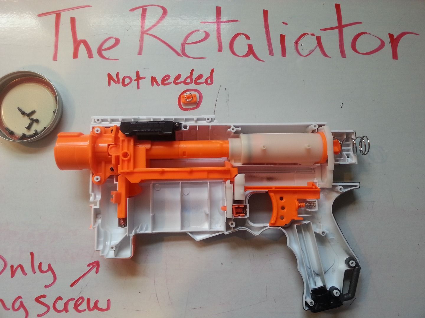 Nerf Retaliator Mod: Air Restrictor Removal and Barrel Extension : 8 Steps - Instructables