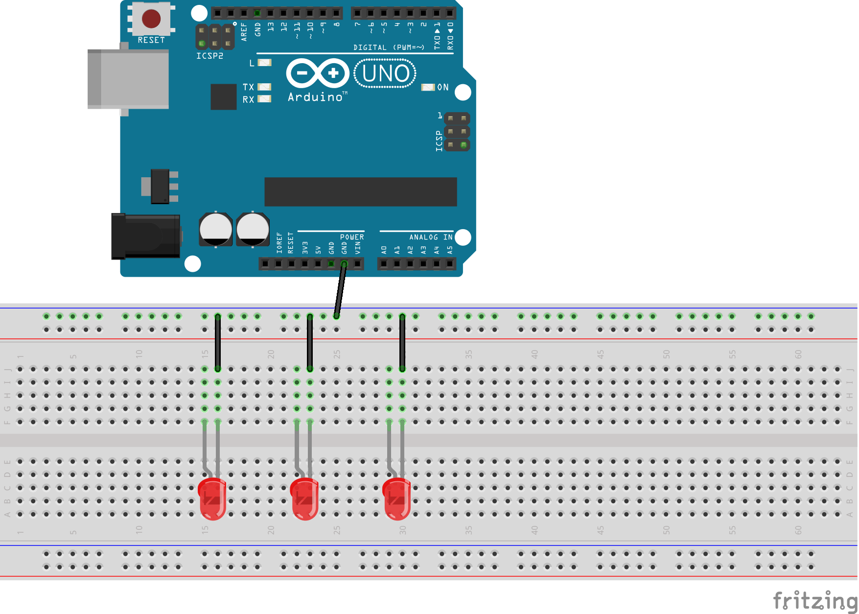 Serial Communication With 3 LEDs : 3 Steps - Instructables