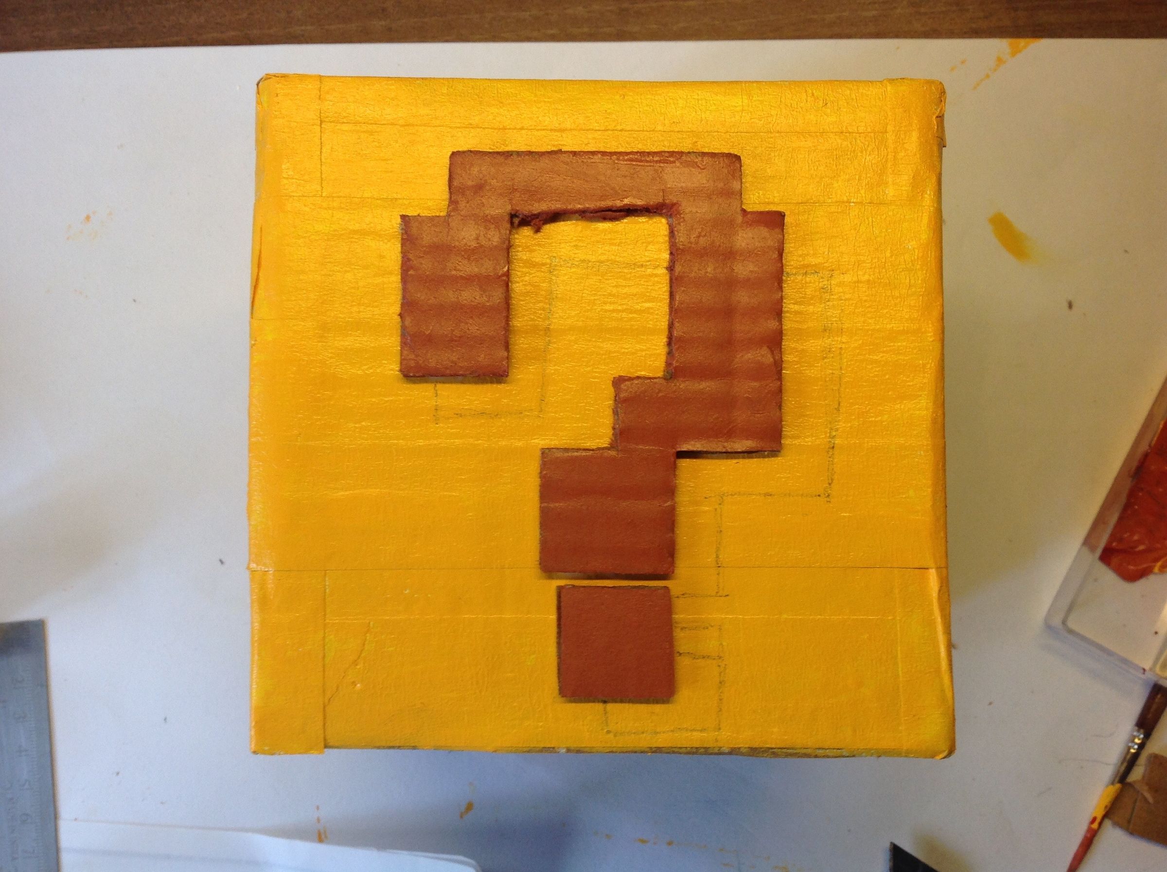 Mario Question Block Tissue Box : 11 Steps (with Pictures) - Instructables