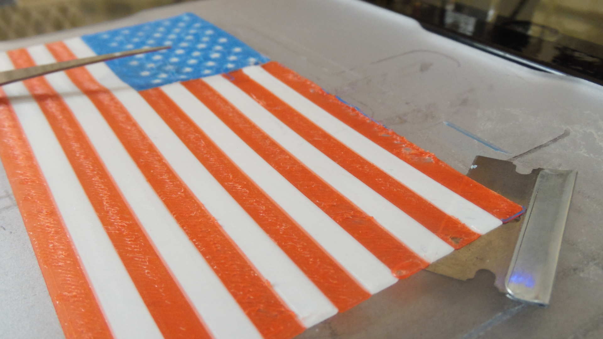 3D Printed American Flag - Multicolor Single Extruder Printing : 5 ...